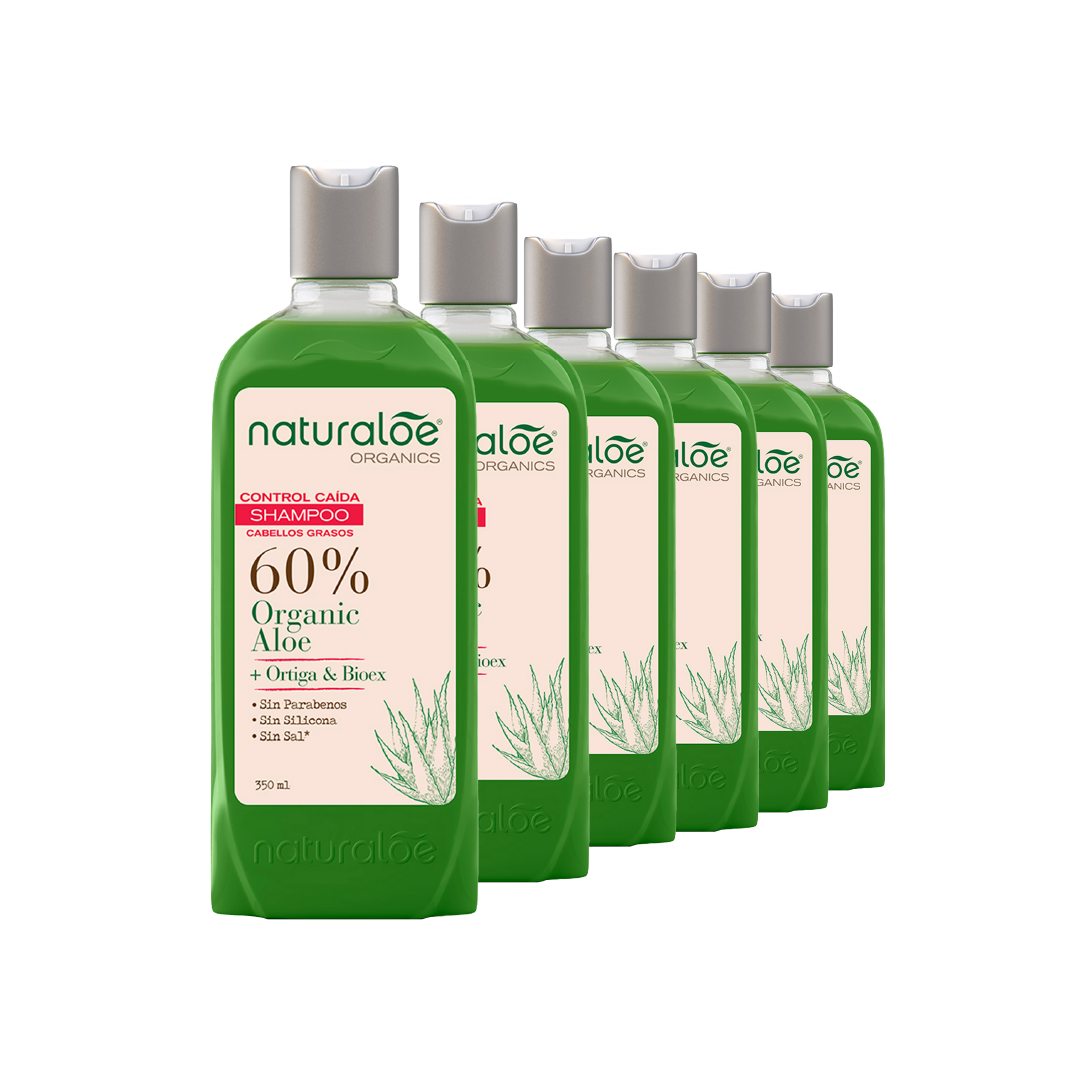 Pack 6 Shampoo Naturaloe Control Caída Graso 350ml – Cosmética Davis